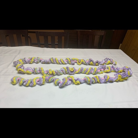 Hand Crafted | Holiday | Garland Spiral Ruffle Pastel Crochet ...